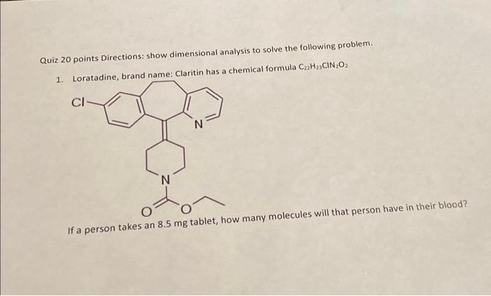 Solved Quiz 20 points Directions: show dimensional analysis | Chegg.com