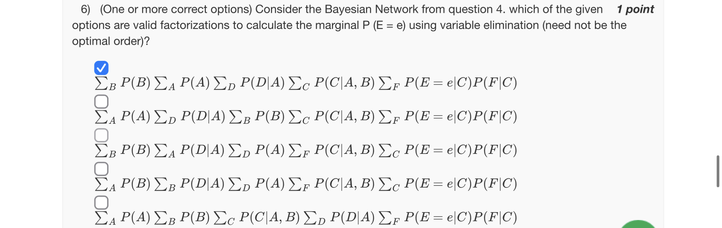 Solved (One or more correct options) ﻿Consider the Bayesian | Chegg.com