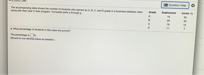 Solved b. What percentage of students in this class earned a | Chegg.com