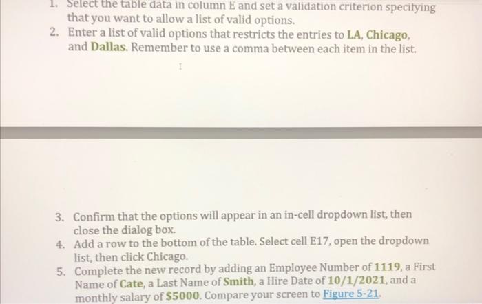 Solved 1 Create And Format A Table 1 Start Excel Open 8705