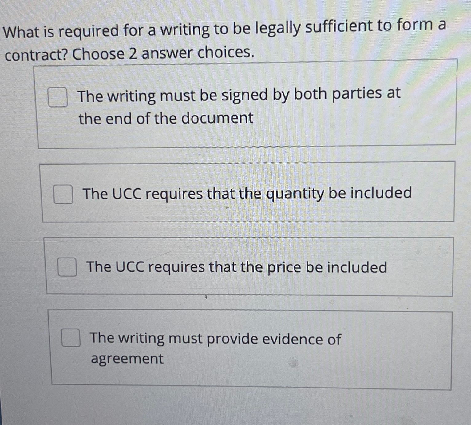 Solved What is required for a writing to be legally | Chegg.com