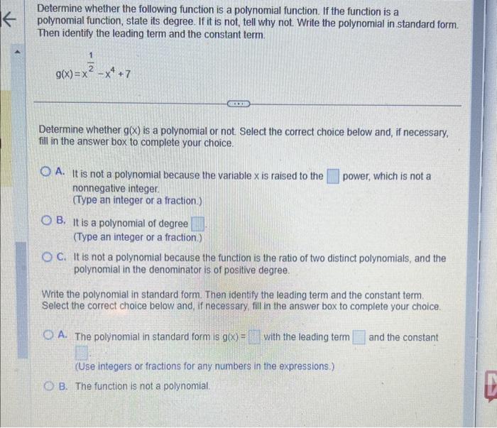 Solved Determine whether the following function is a | Chegg.com