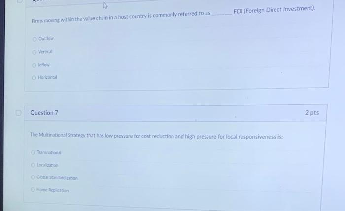 Solved FDI (Foreign Direct Investment). Firms moving within | Chegg.com