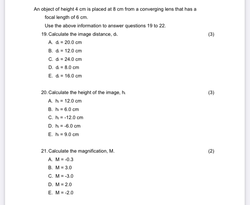 Solved An object of height 4 ﻿cm is placed at 8 ﻿cm from a | Chegg.com