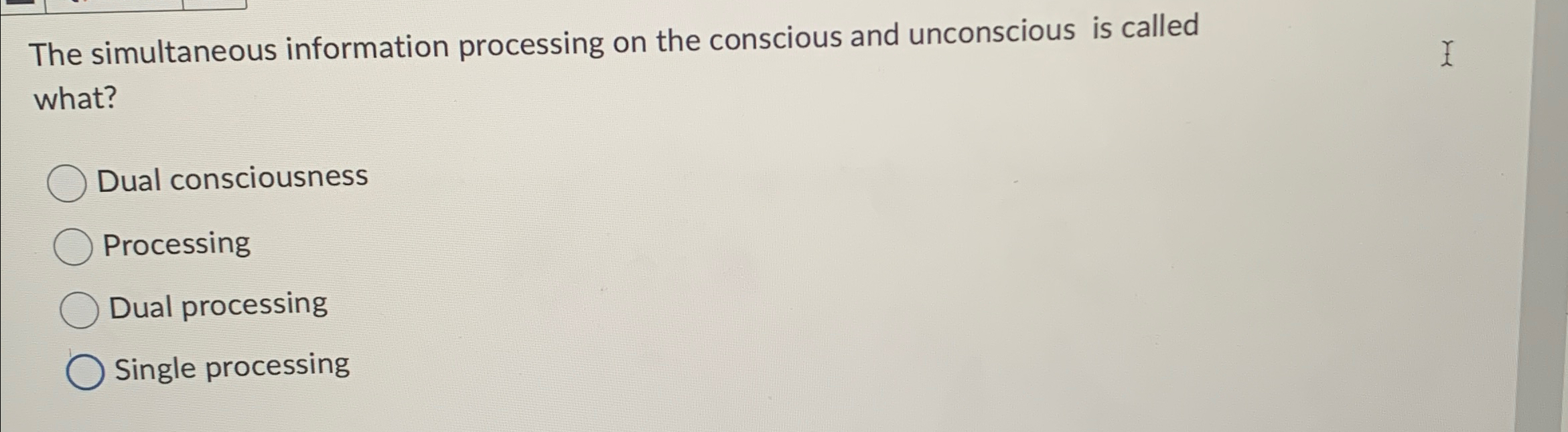 Solved The simultaneous information processing on the | Chegg.com