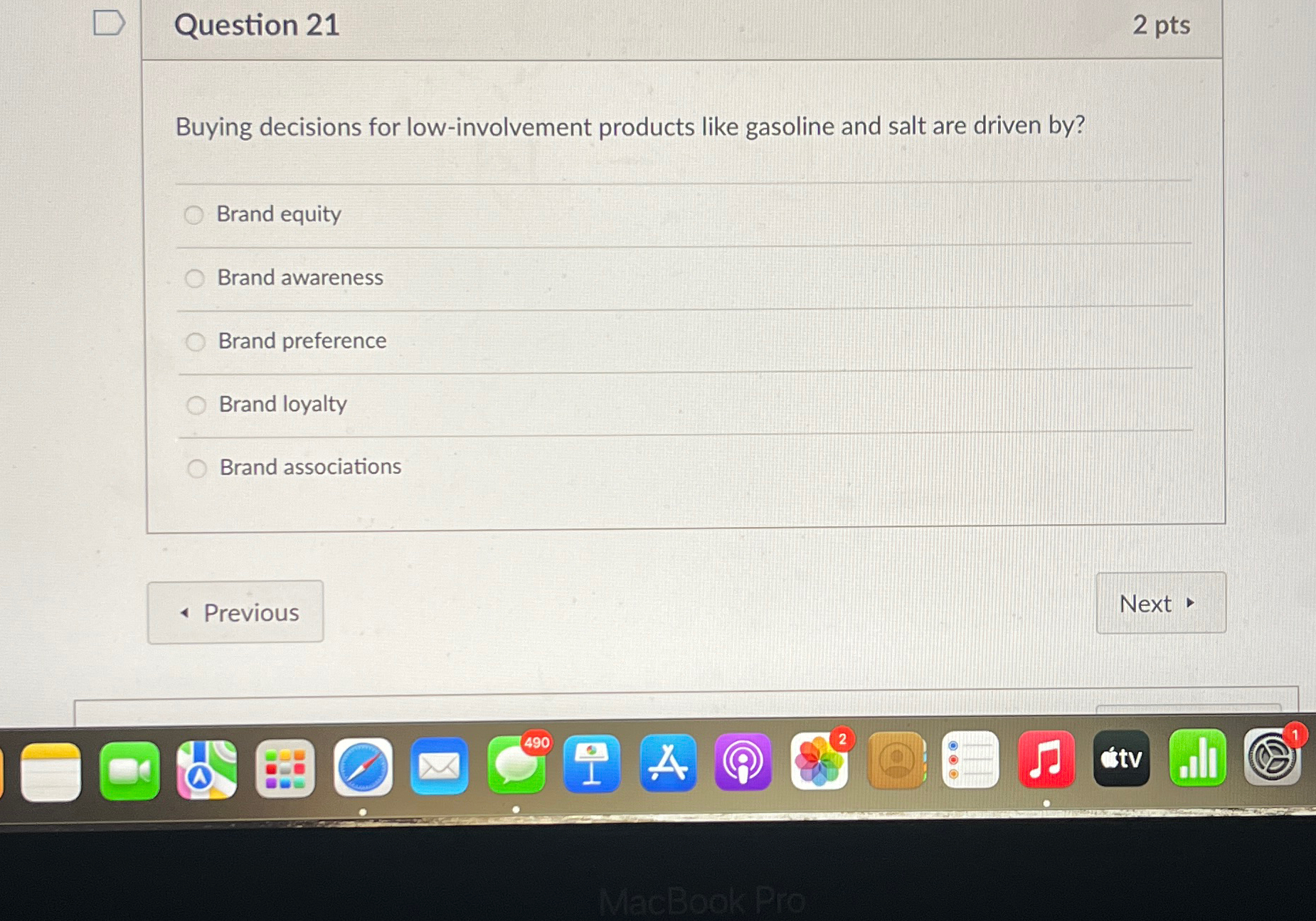 Solved Question 212 ﻿ptsBuying decisions for low-involvement | Chegg.com