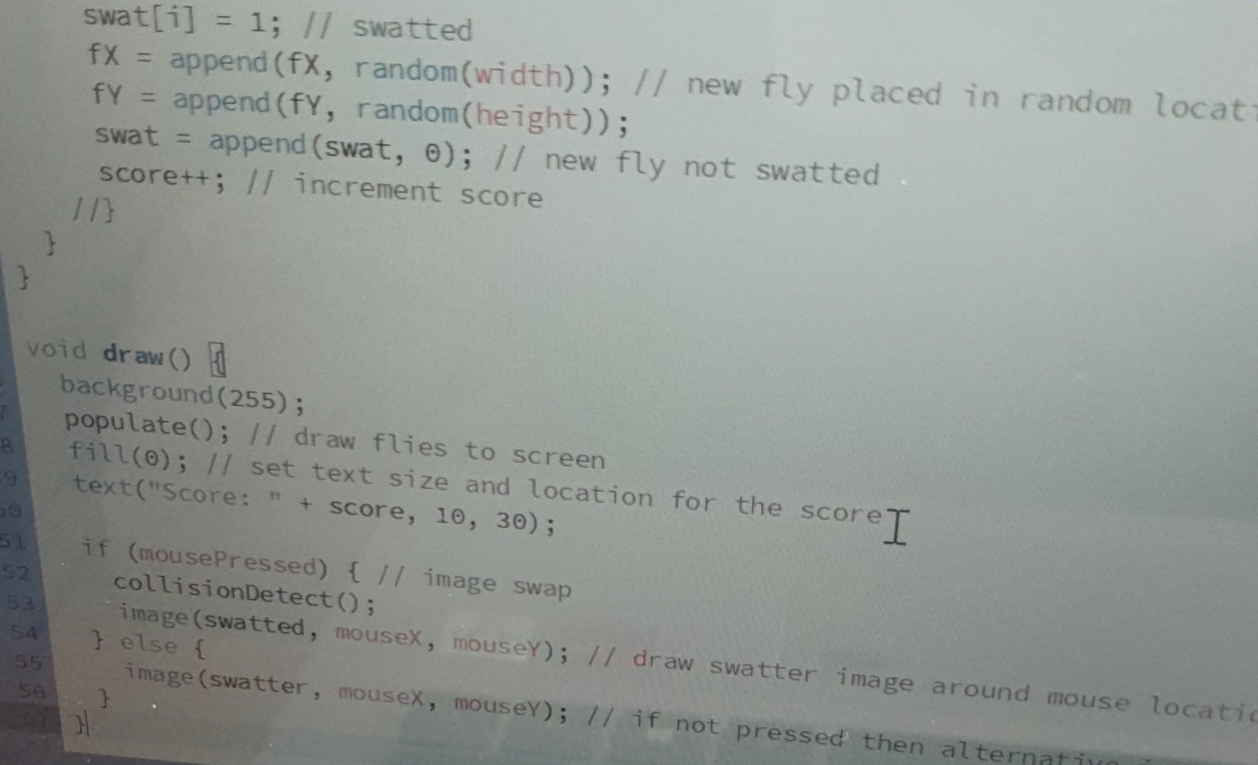 Solved developing a simple fly swatter game using the | Chegg.com