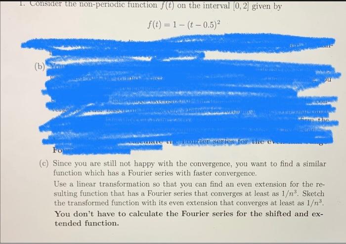 Solved 1. Consider the non-periodic function () on the | Chegg.com