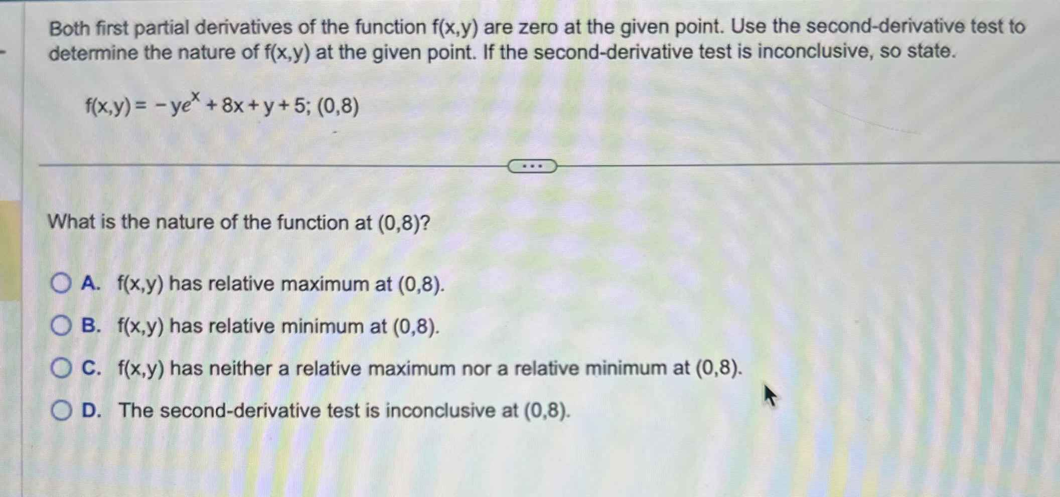 Solved Both first partial derivatives of the function f(x,y) | Chegg.com