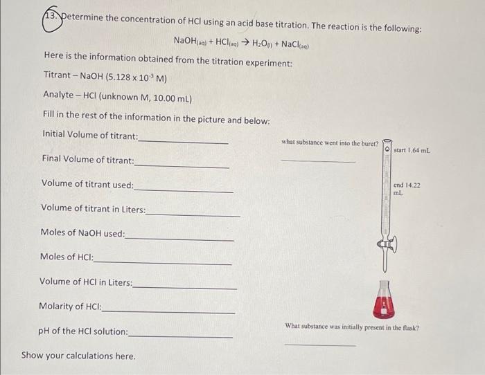 Solved Open 3. Peterm the concentration of HCl using an acid | Chegg.com