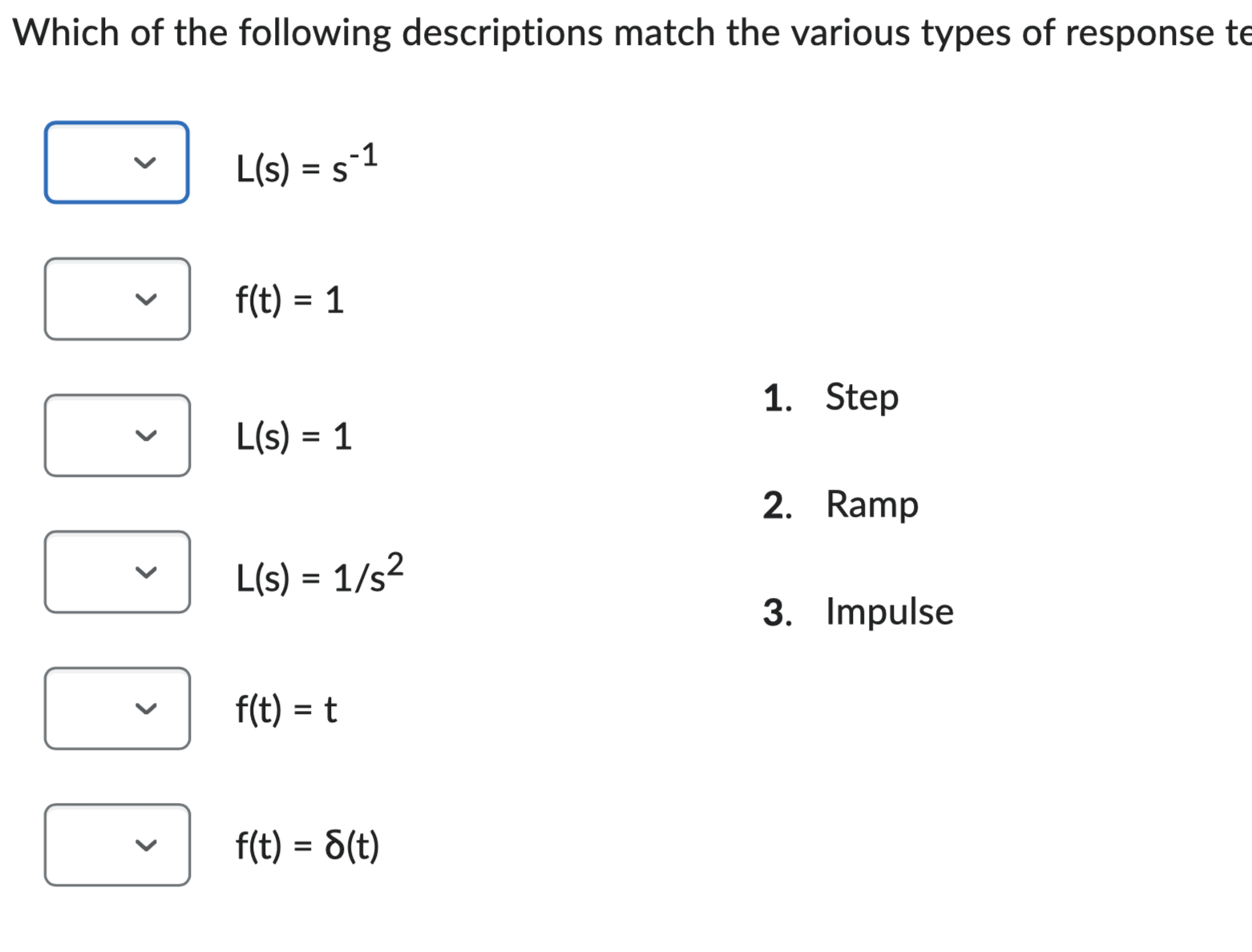 Solved Which of ﻿the following descriptions match the | Chegg.com