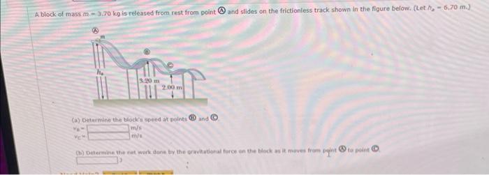Solved A. block of mass m=3.70 kg is released from rest from | Chegg.com