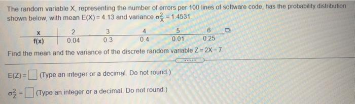 Solved The random variable X, representing the number of | Chegg.com