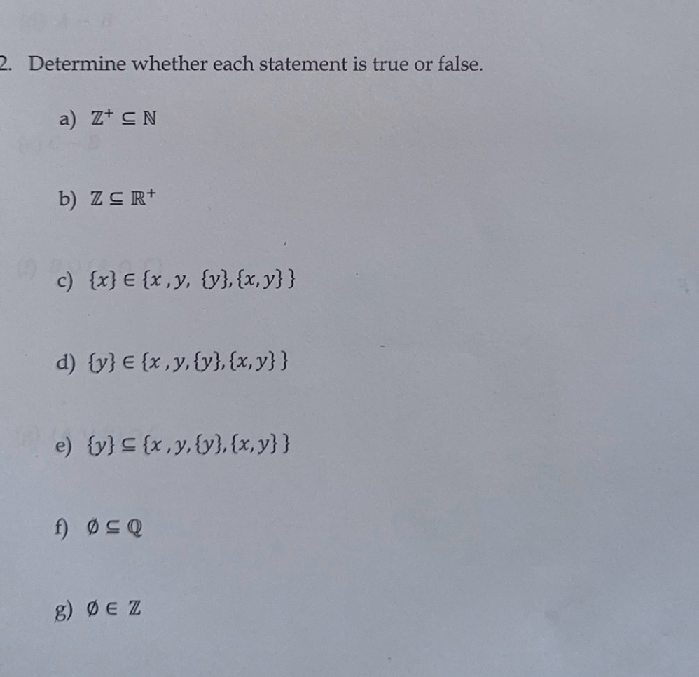 Solved Determine whether each statement is true or | Chegg.com