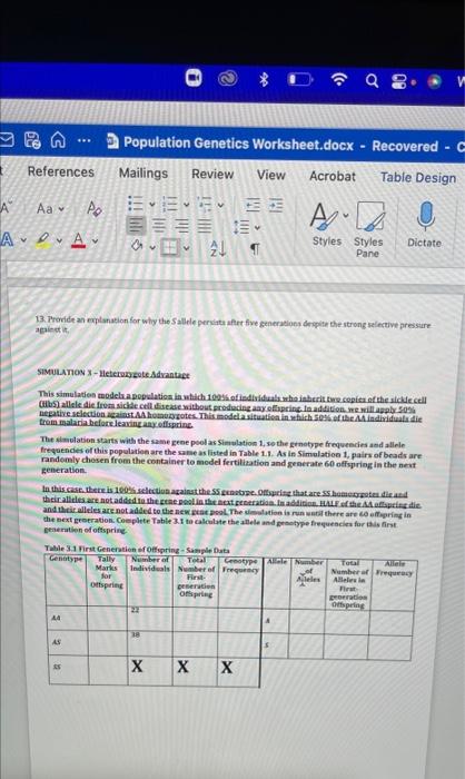 A Population Genetics Worksheet.docx - Recovered 692 | Chegg.com
