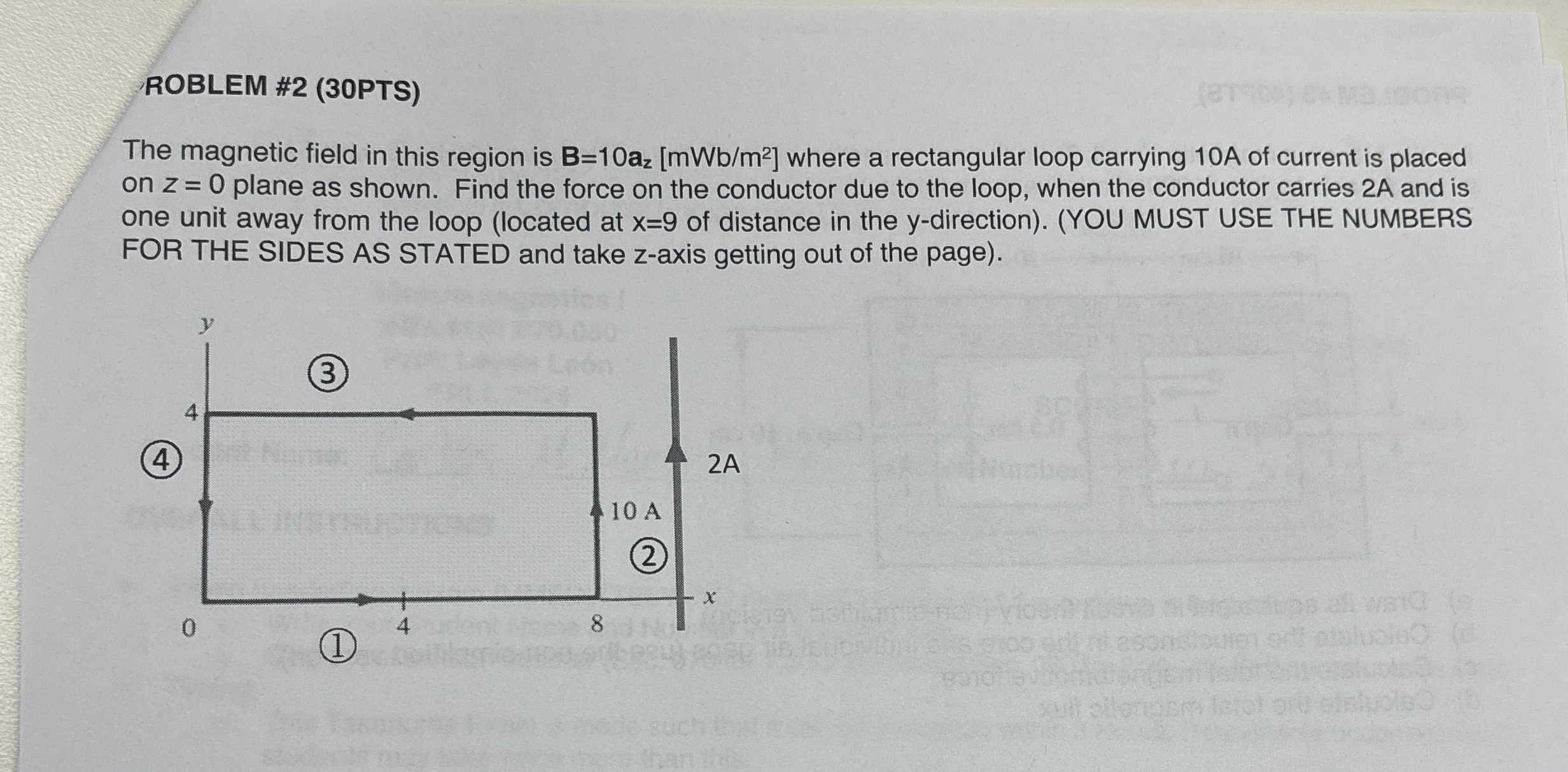 Solved ROBLEM #2 (30PTS)The magnetic field in this region is | Chegg.com