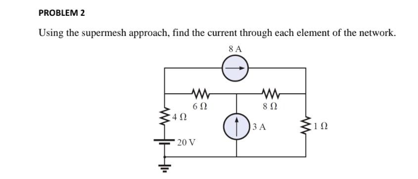 Solved PROBLEM 2 Using the supermesh approach, find the | Chegg.com