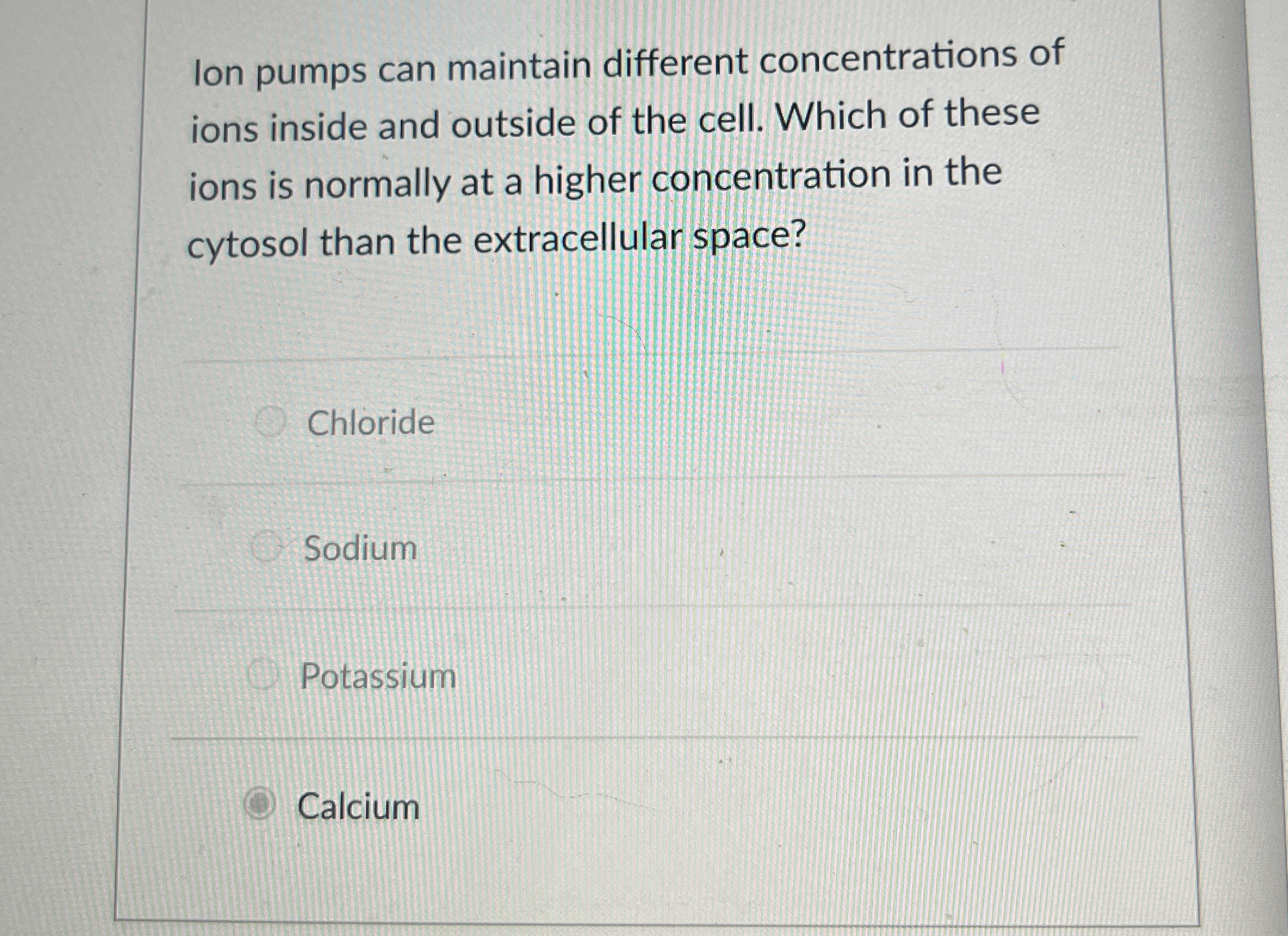 Solved Ion pumps can maintain different concentrations of | Chegg.com