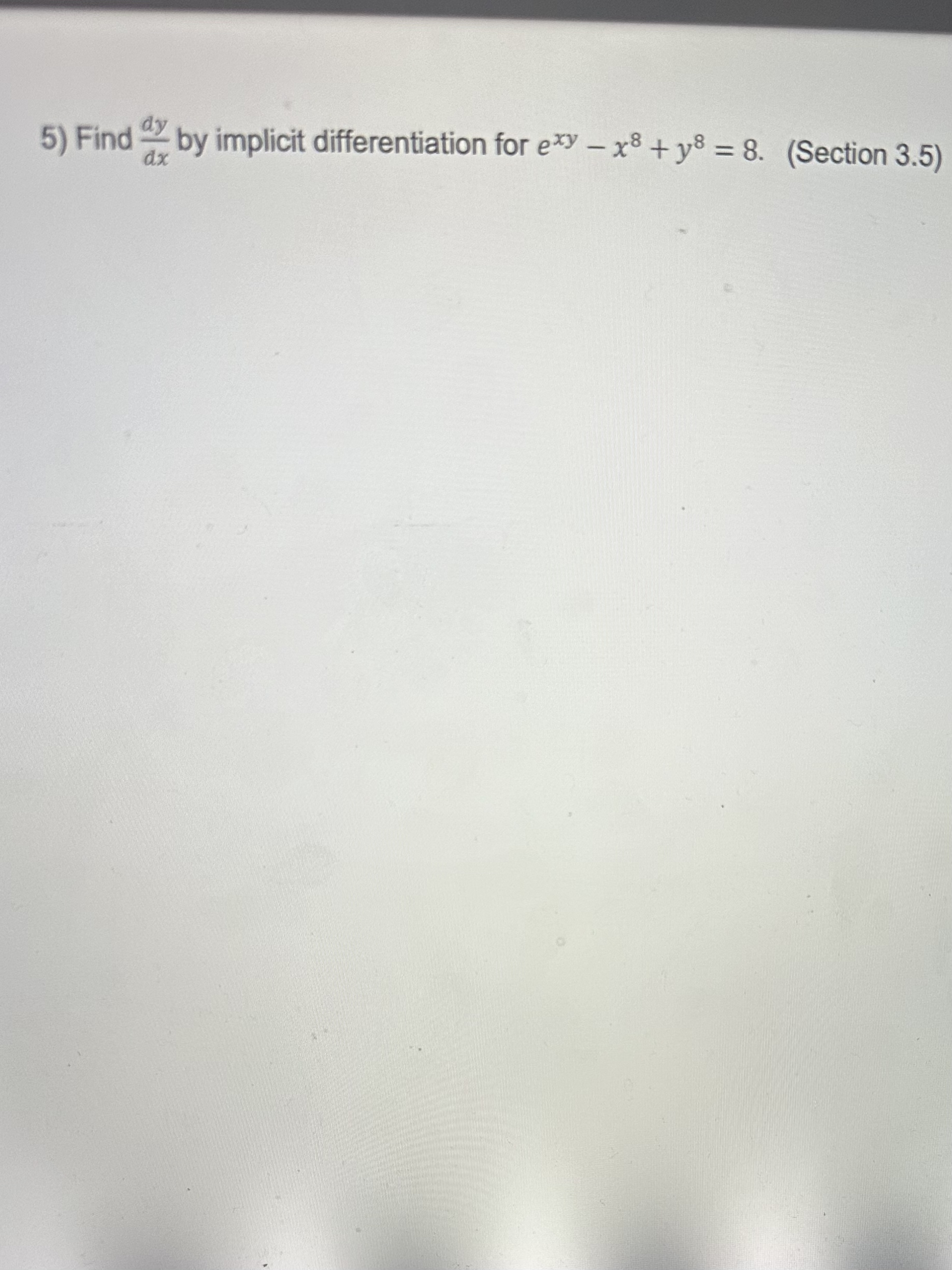Solved Find dydx ﻿by implicit differentiation for | Chegg.com