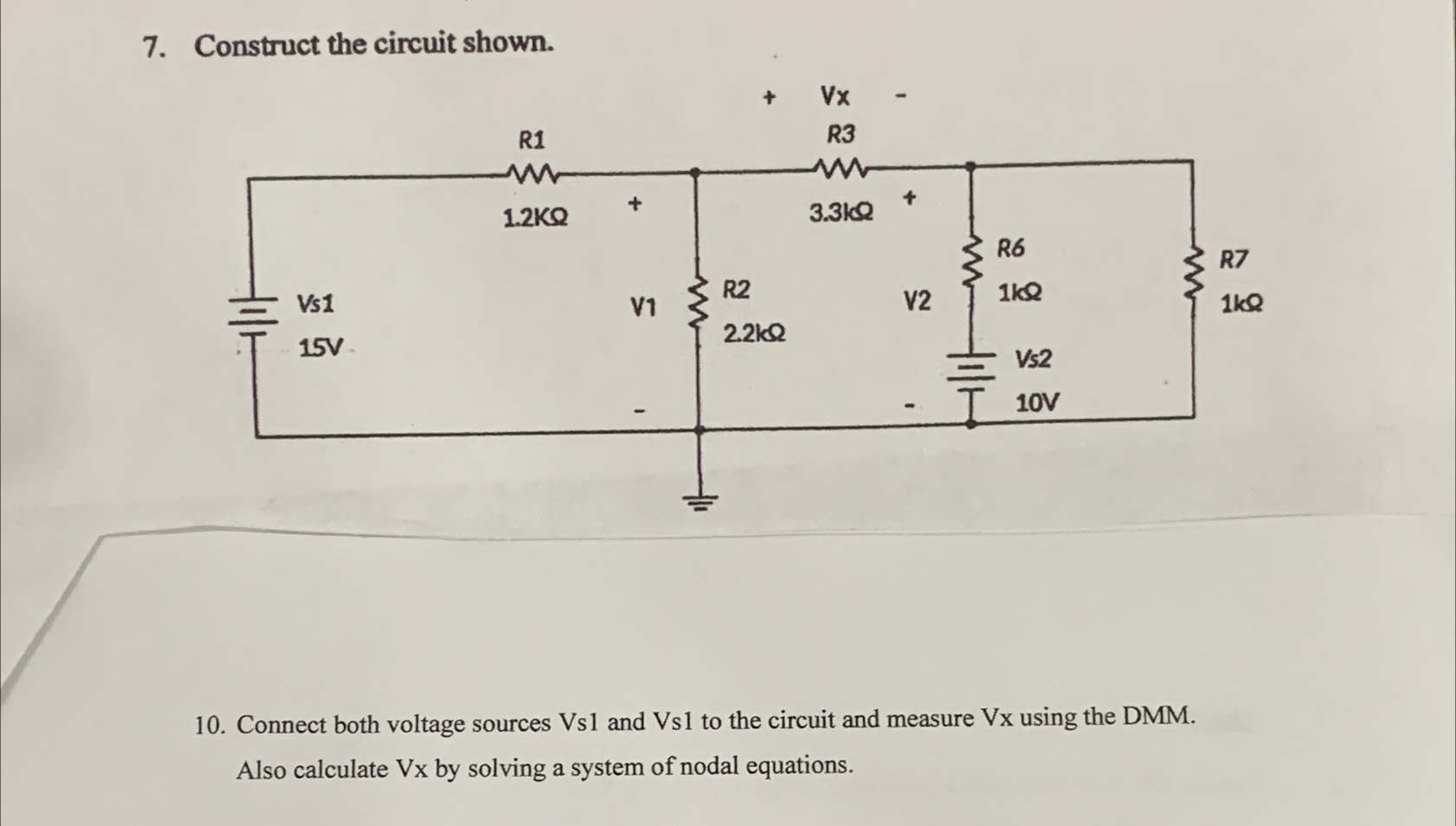 Solved Construct the circuit shown.Connect both voltage | Chegg.com