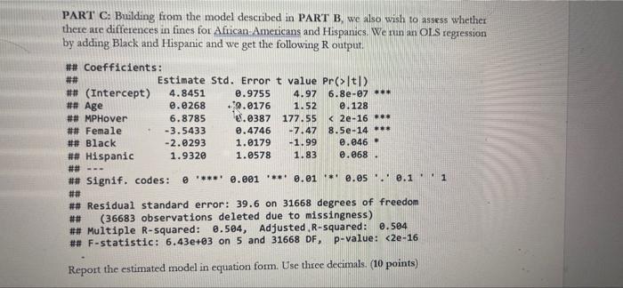 Solved PART C: Building from the model described in PART B, | Chegg.com