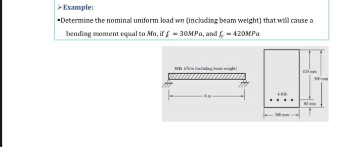 Solved Example: -Determine the nominal uniform load wn | Chegg.com
