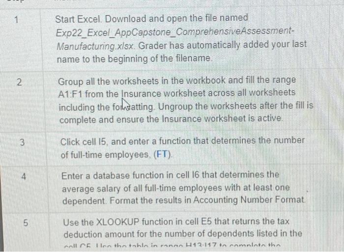 1 Start Excel. Download and open the file named | Chegg.com