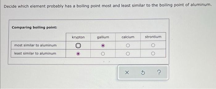 Solved Decide which element probably has a boiling point | Chegg.com