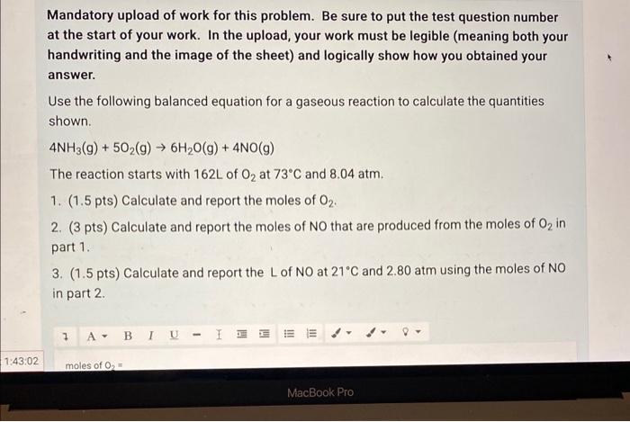 Solved Mandatory upload of work for this problem. Be sure to | Chegg.com