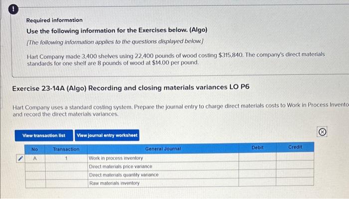 Solved Required information Use the following information | Chegg.com