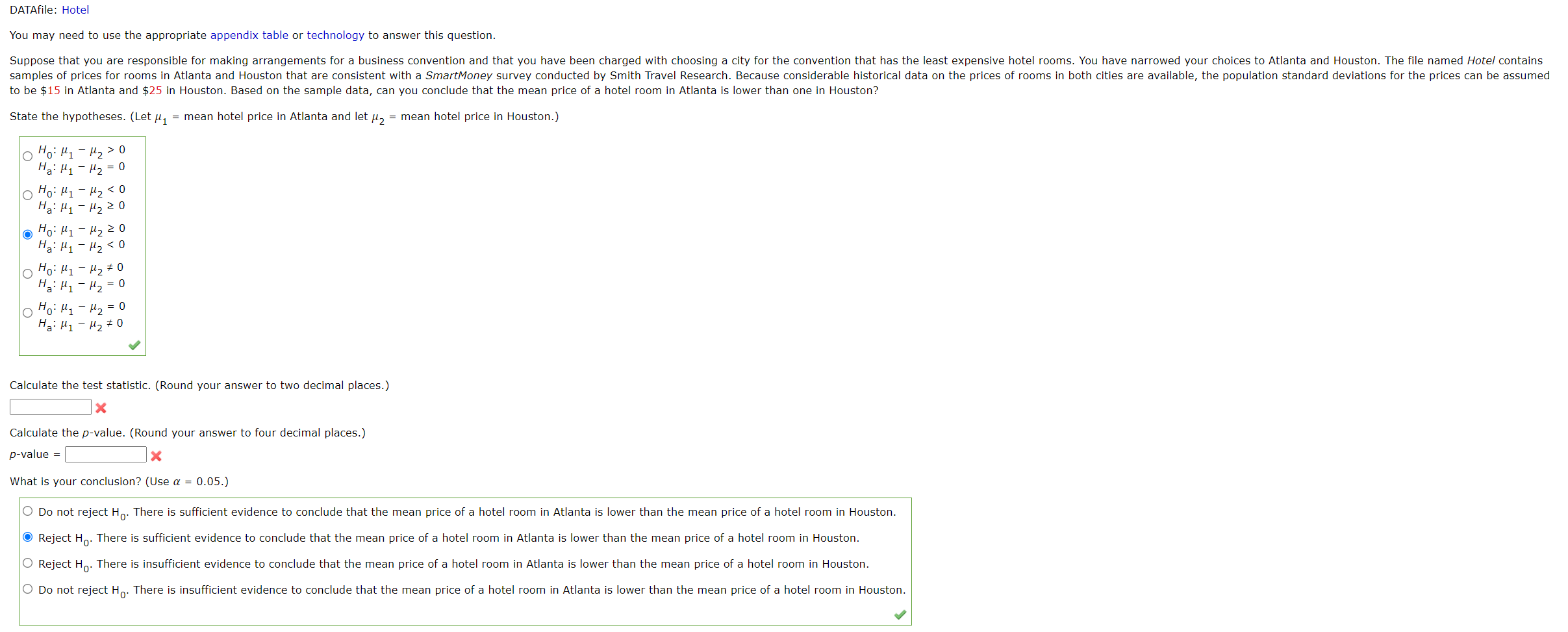 Solved DATAfile: HotelAtlanta | Chegg.com