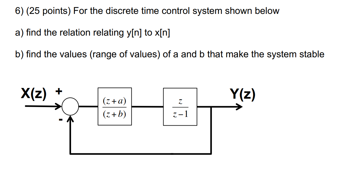Solved (25 ﻿points) ﻿For the discrete time control system | Chegg.com