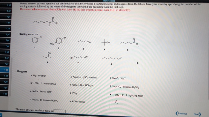 Solved pe References Devise the most efficient synthesis for | Chegg.com