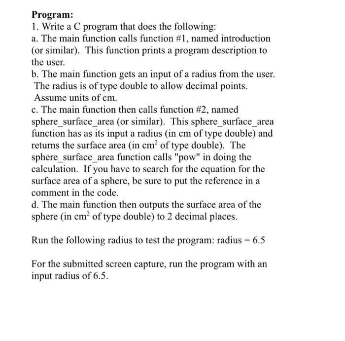 Solved Program 1 Write A C Program That Does The 