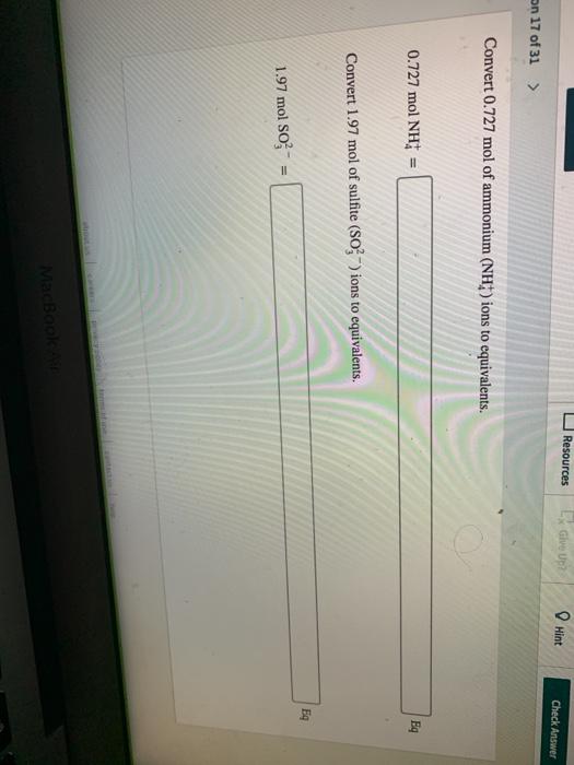 Solved Resources W Give Up? Hint Check Answer an 17 of 31 > | Chegg.com