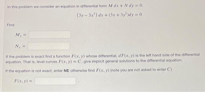 Solved In this problem we consider an equation in | Chegg.com