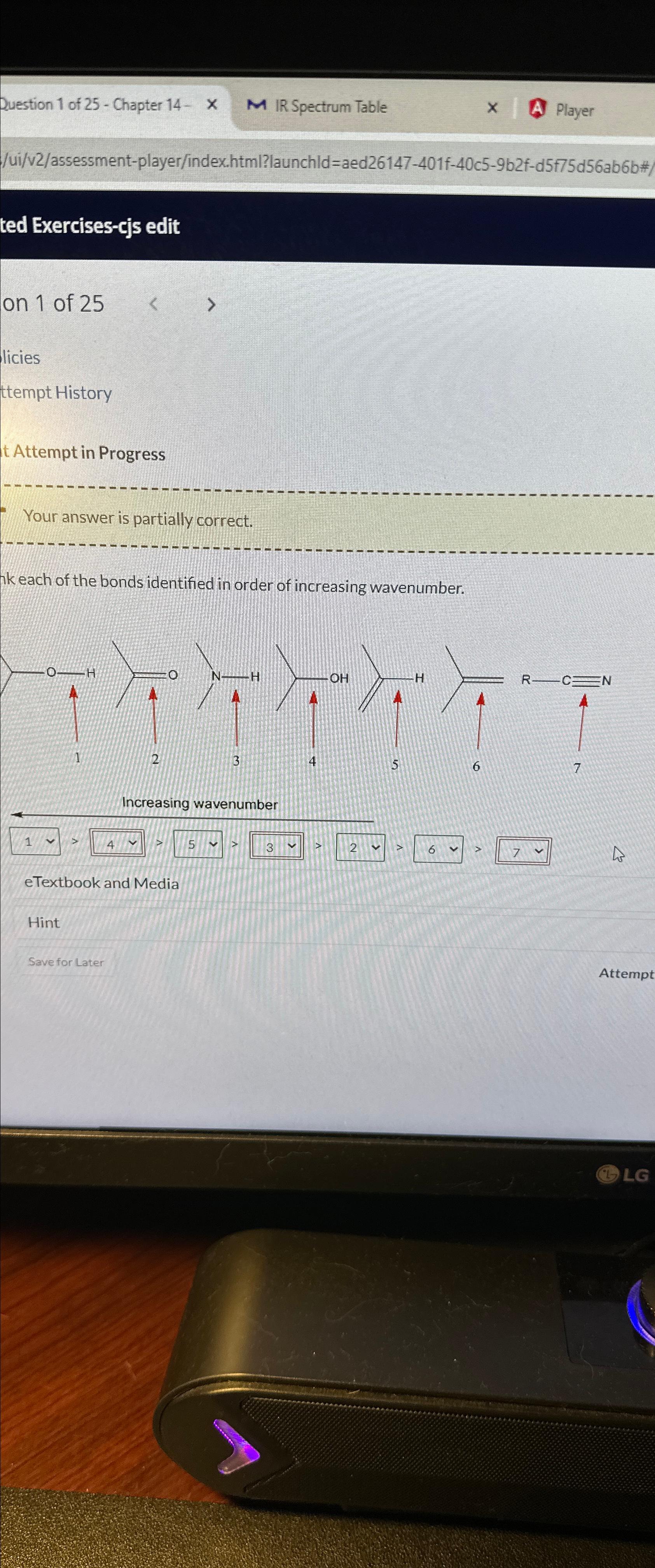 Solved Question 1 of 25 - Chapter 14\\nIR Spectrum | Chegg.com