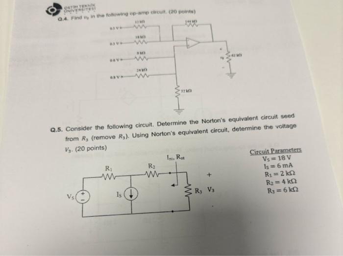 Solved Q.5. Consider the following circuit. Determine the | Chegg.com