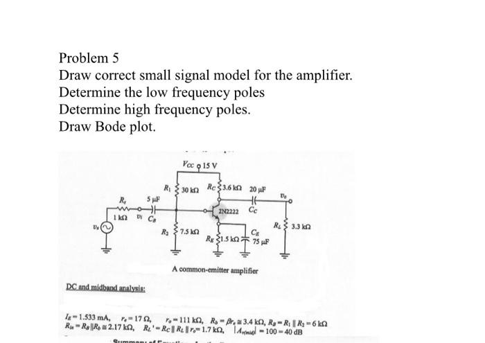 Solved Problem 5 Draw correct small signal model for the | Chegg.com
