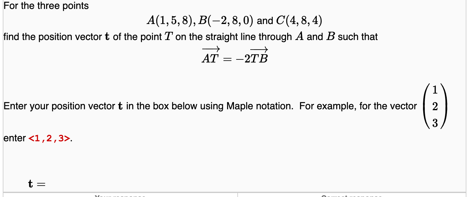 Solved For the three pointsA(1,5,8),B(-2,8,0) ﻿and | Chegg.com