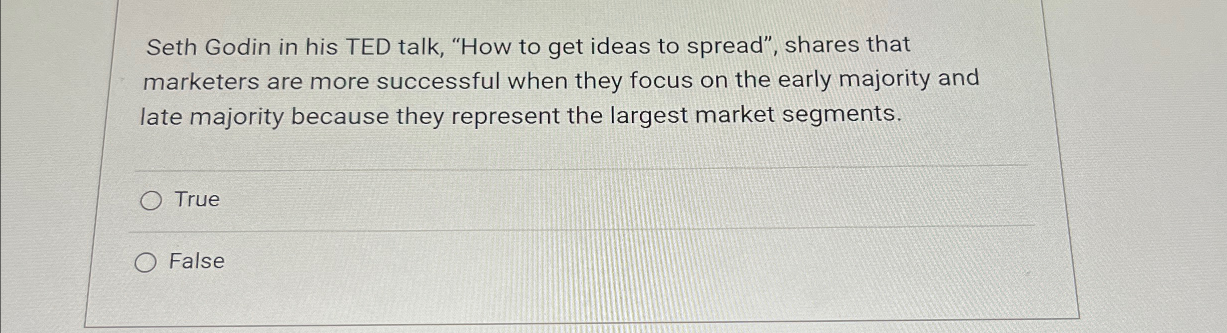 Solved Seth Godin in his TED talk, "How to get ideas to | Chegg.com