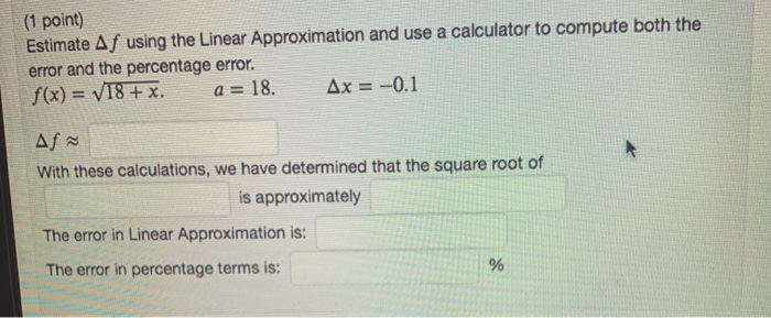 Solved (1 point) 8 is the cube root of 512. Use the Linear | Chegg.com