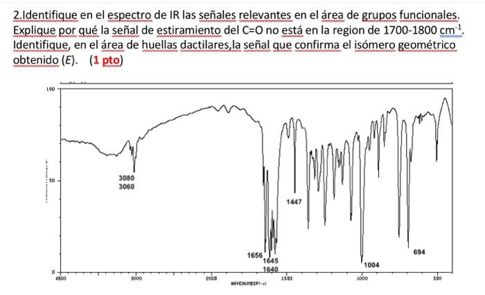Solved 2.Identifique en el espectro de IR las señales | Chegg.com