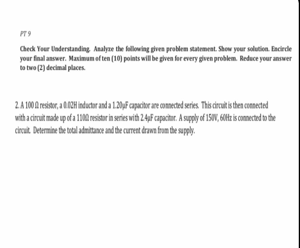 Solved Check Your Understanding. Analyze the following given | Chegg.com