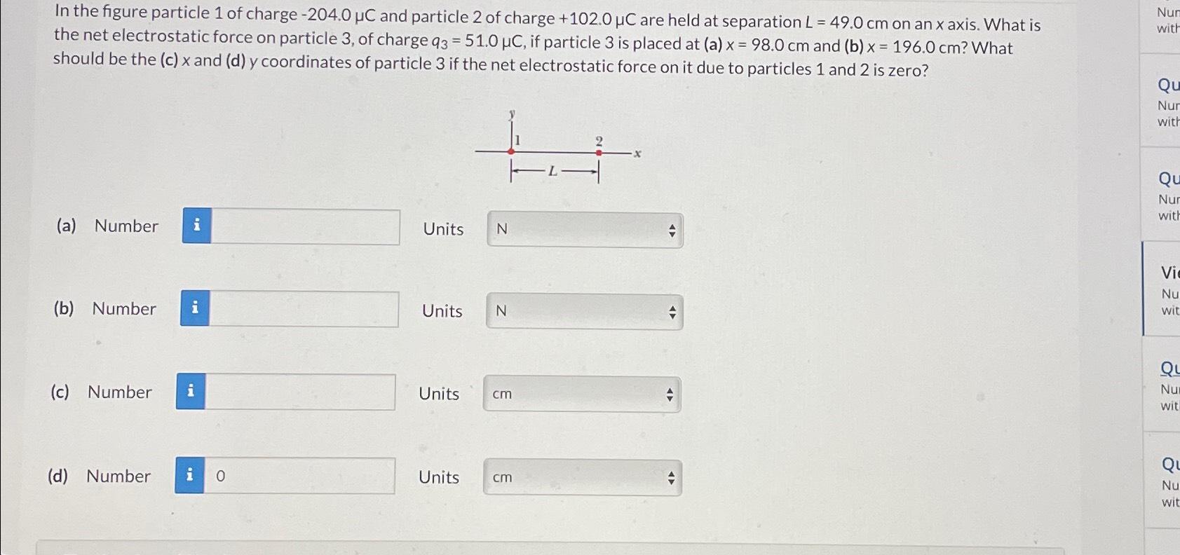 Solved In the figure particle 1 ﻿of charge -204.0μC ﻿and | Chegg.com
