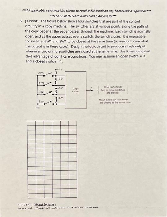 Solved "A/l applicable work must be shown to receive full | Chegg.com