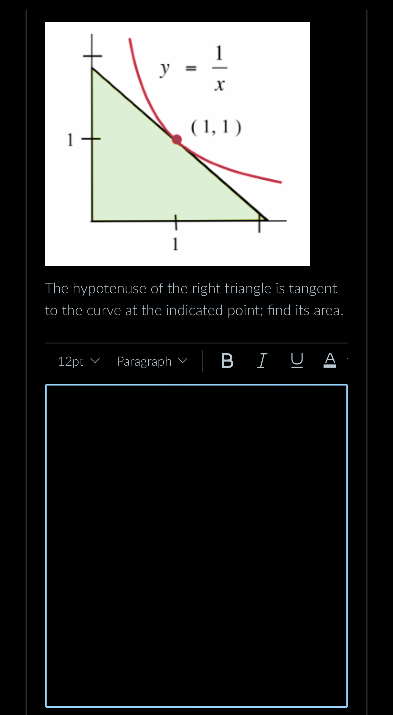 Solved The hypotenuse of the right triangle is tangent to | Chegg.com