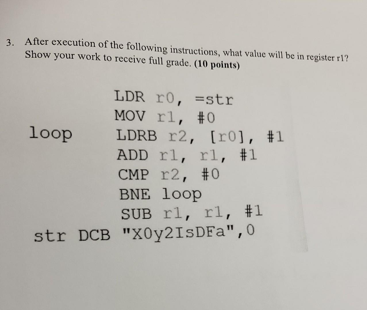 Solved After execution of the following instructions, what | Chegg.com