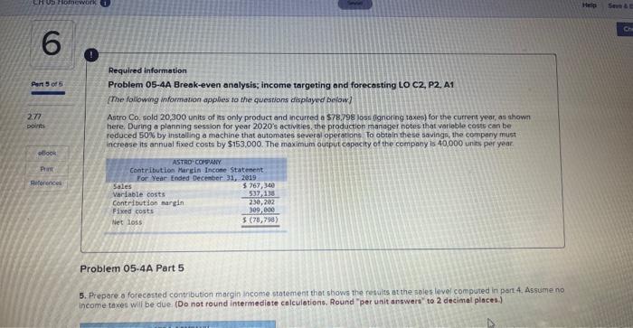 Solved Required information Problem 05-4A Break-even | Chegg.com
