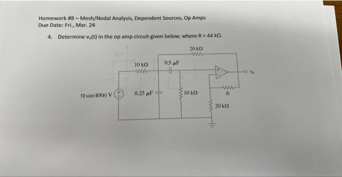 Solved Homework H8 - Mesh/Nodal Analysis, Dependent Sources, | Chegg.com Solved Homework H8 - Mesh/Nodal Analysis, Dependent Sources, | Chegg.com